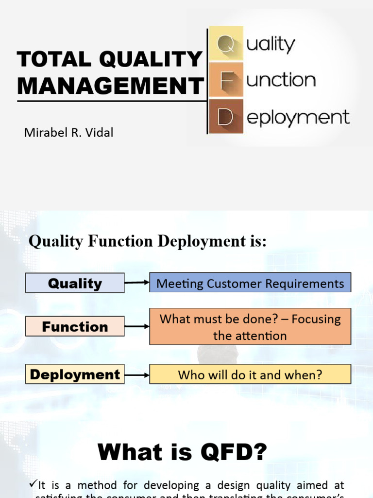 Quality Function Deployment | PDF | Customer | Quality Management