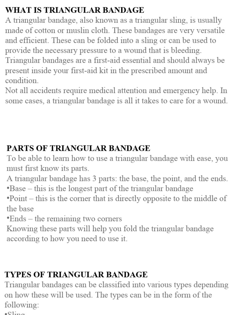 Bandaging Pdf First Aid Clinical Medicine