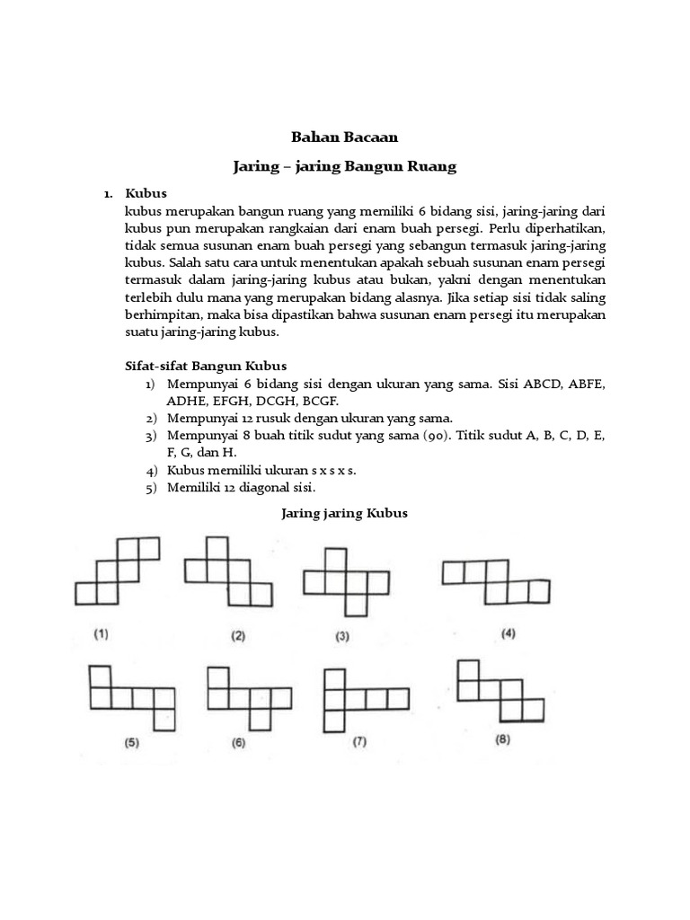 Jaring-Jaring Bangun Ruang 3D | PDF