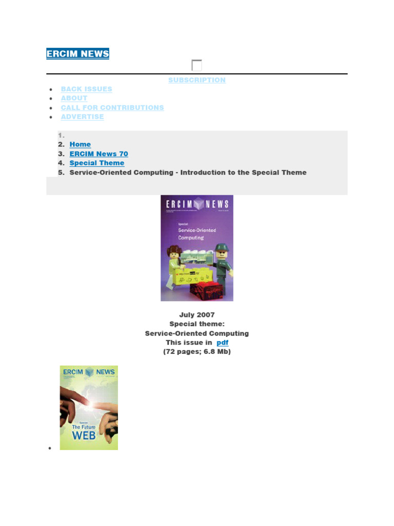 ERCIM | PDF | Service Oriented Architecture | Web Service