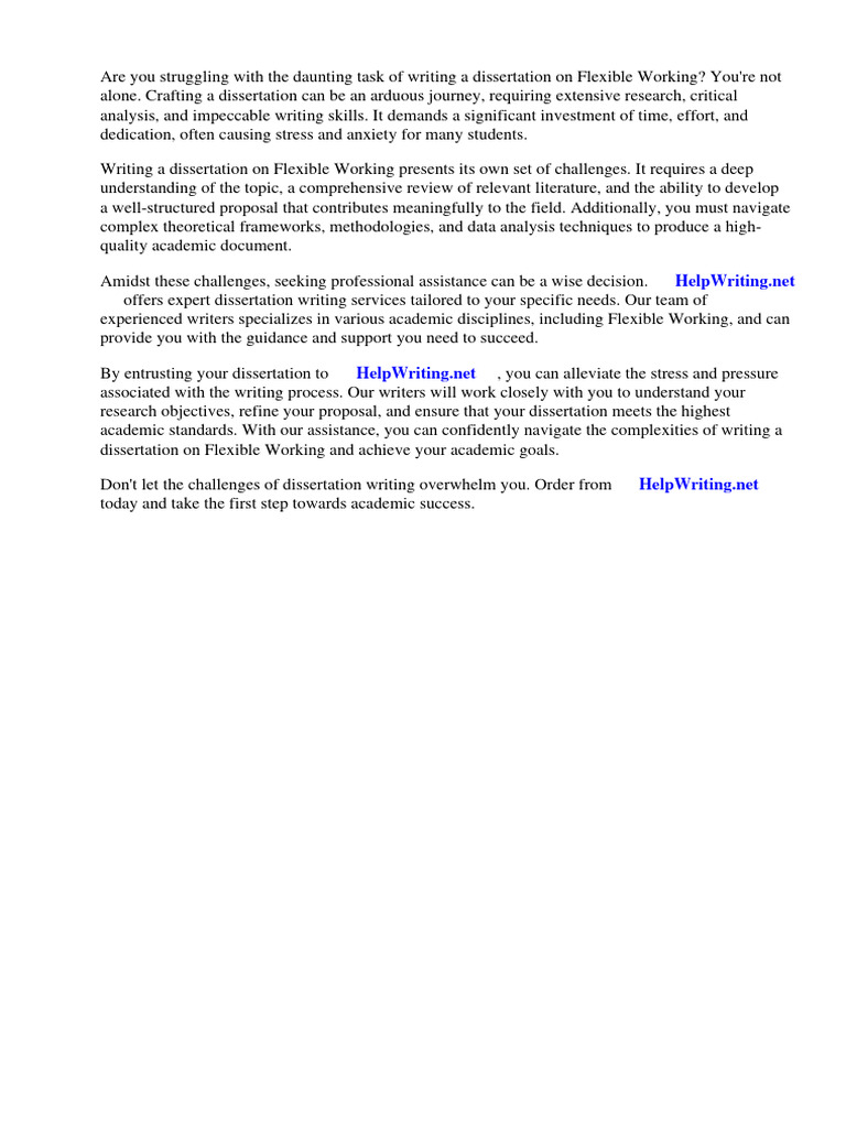 Flexible Working Dissertation Proposal | PDF
