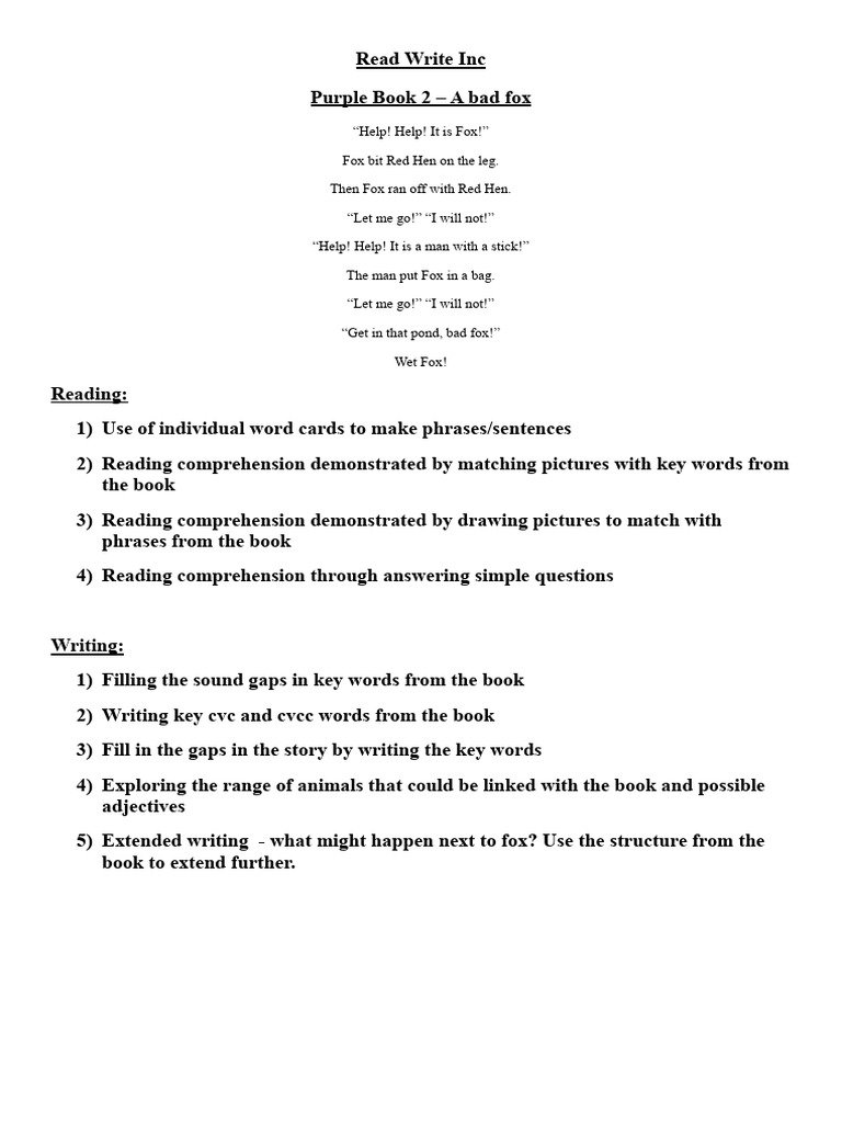 A Bad Fox - Purple 2 | PDF | Language Mechanics | Languages