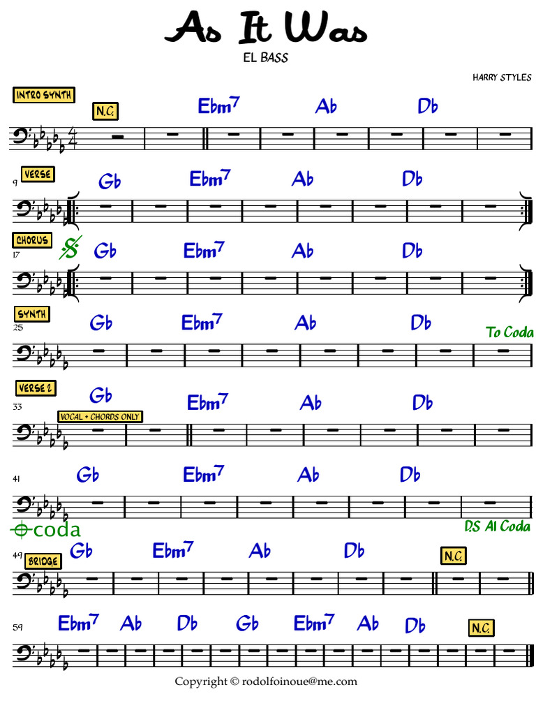 As It Was - Full Score | PDF