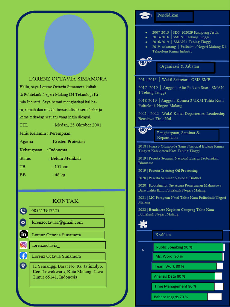 CV - Lorenz Octavia Simamora | PDF