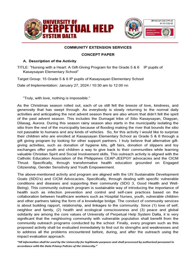 Concept Paper Format | PDF | Hand Washing | Community