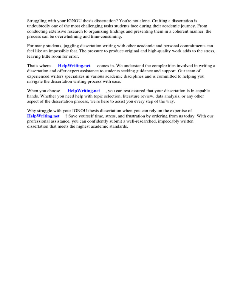 Ignou Thesis Dissertation | PDF | Thesis | Doctor Of Philosophy