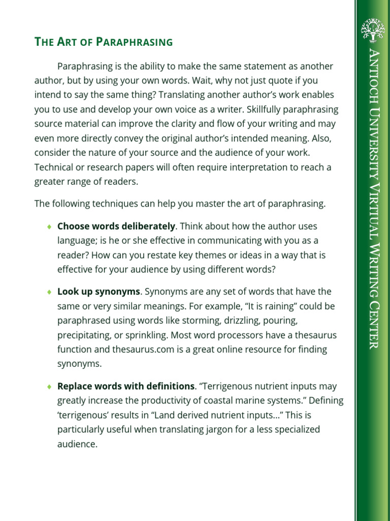 Paraphrasing | PDF | Human Communication | Cognition