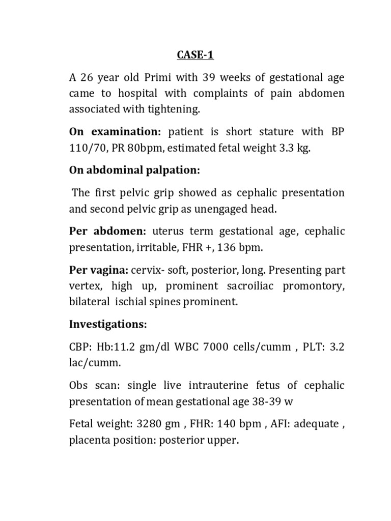 Case 1 | PDF | Fetus | Uterus