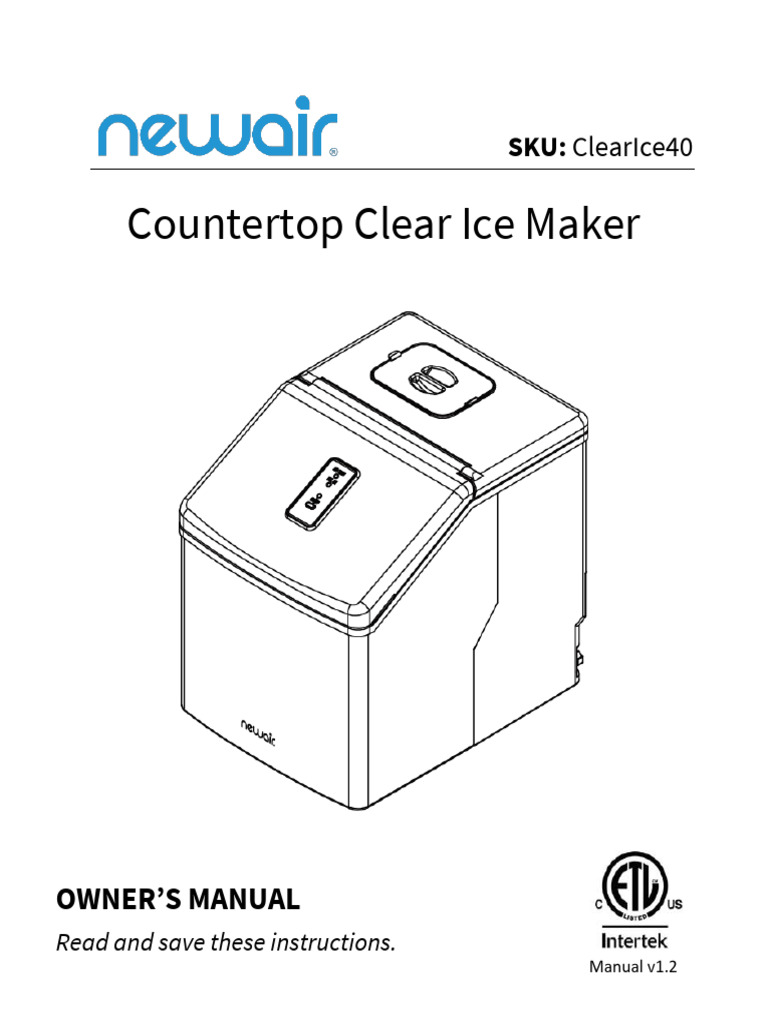 Countertop Clear Ice Maker Manual | PDF | Ac Power Plugs And Sockets ...