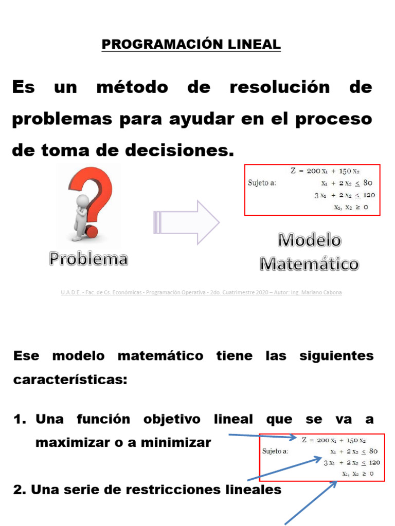 CLASE 1 - PROGRAMACION LINEAL | PDF | Programación lineal | Matemáticas ...