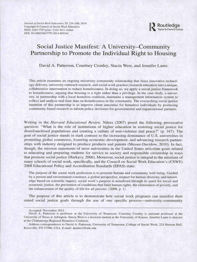 Social Justice Manifest A University-Community | PDF | John Rawls ...