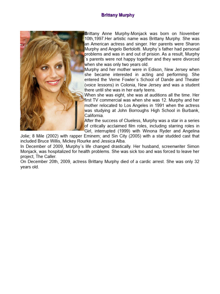 9b Was Were Brittany Murphy | PDF