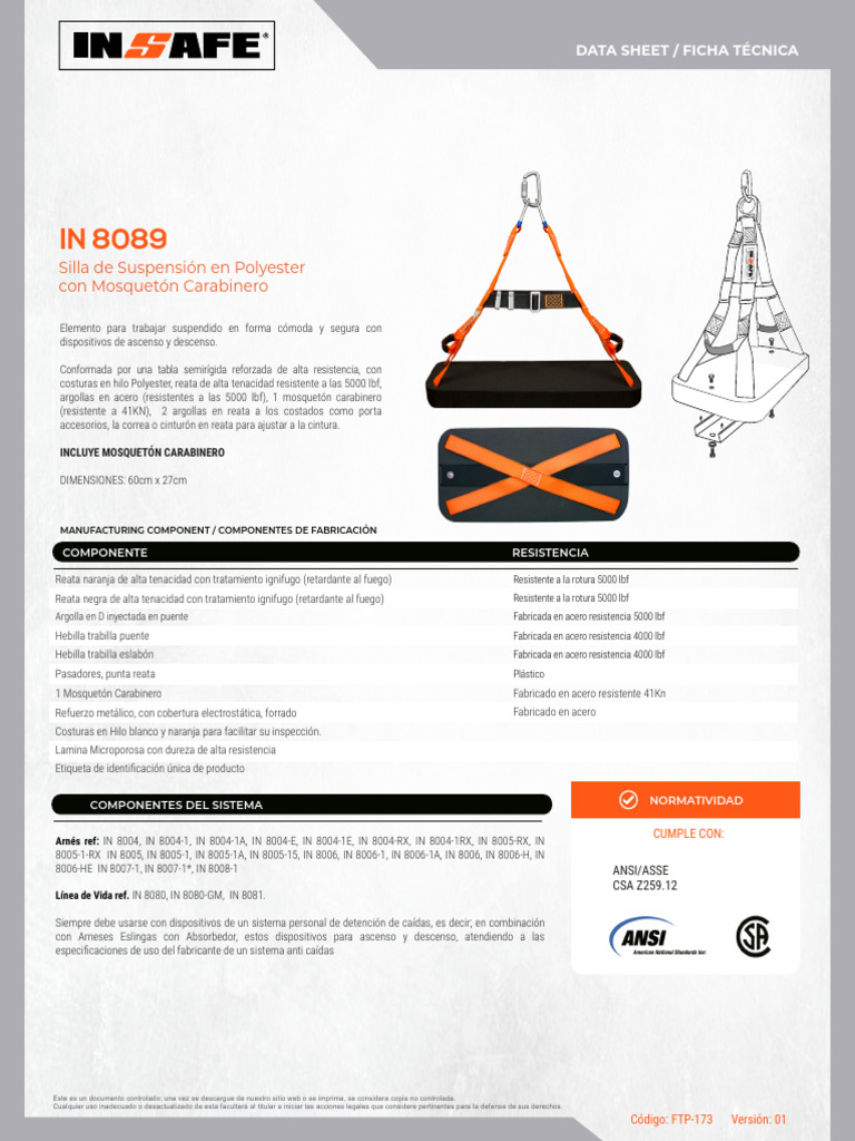 Silla de Suspensión IN 8089 | PDF | Acero