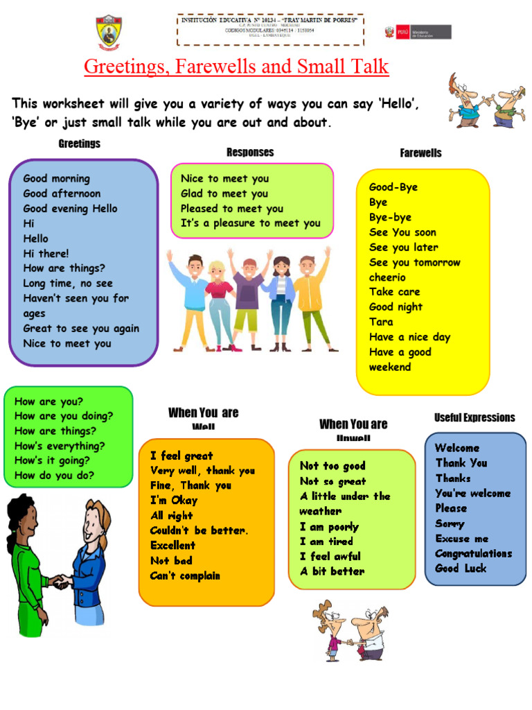 greetings-farewells-small-talk-conversation-topics-dialogs_118084 | PDF