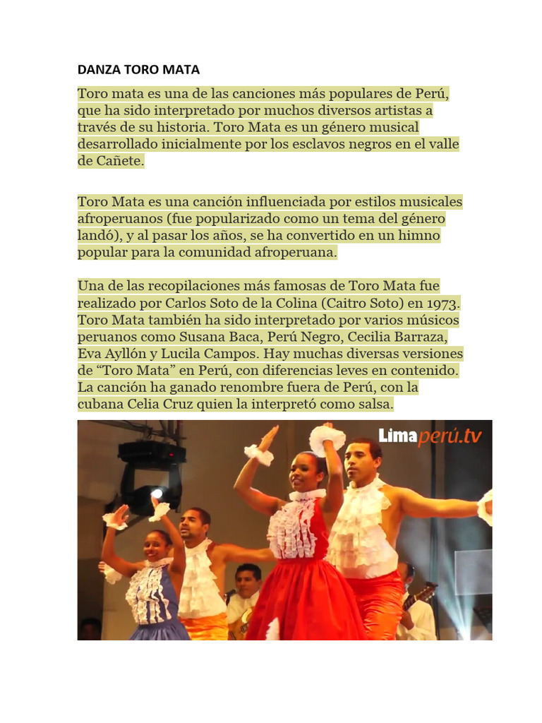 Danza Toro Mata | PDF | Arte