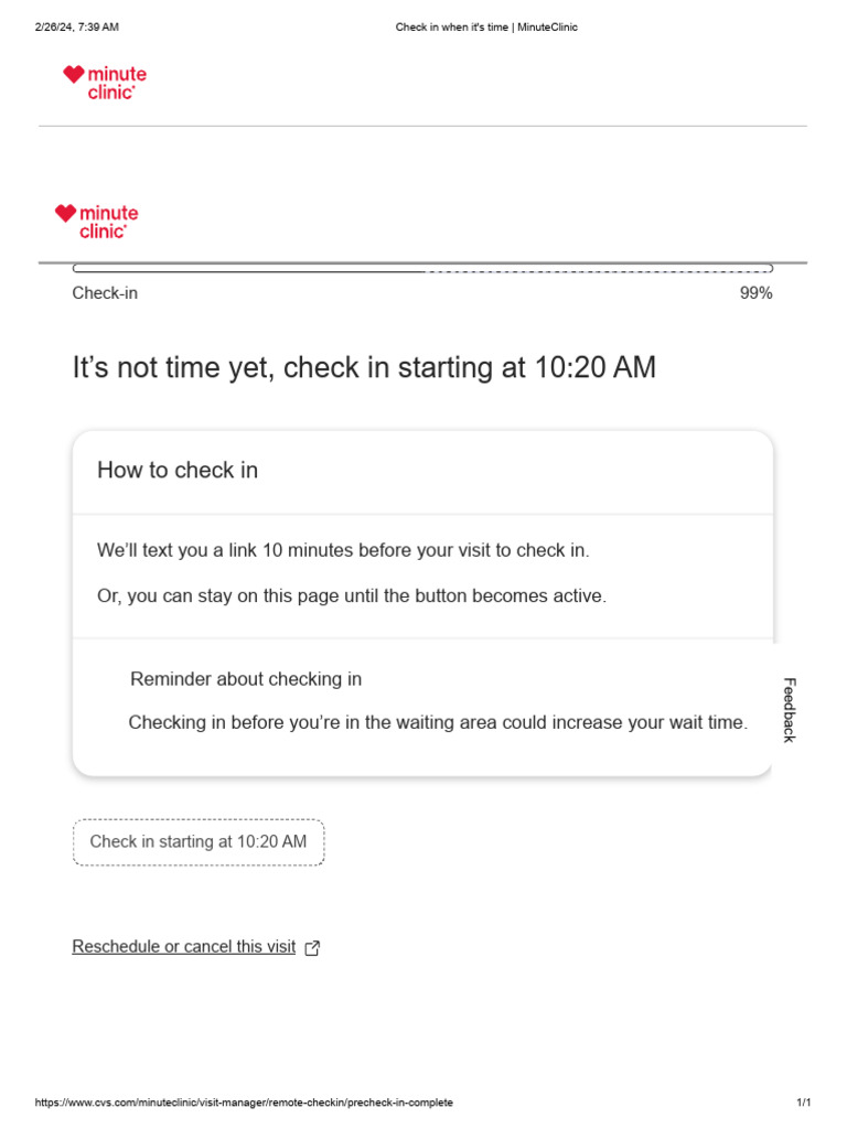 MinuteClinic Check-In Instructions | PDF