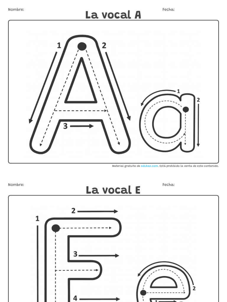 Plantilla para Aprender A Trazar Las Vocales | PDF
