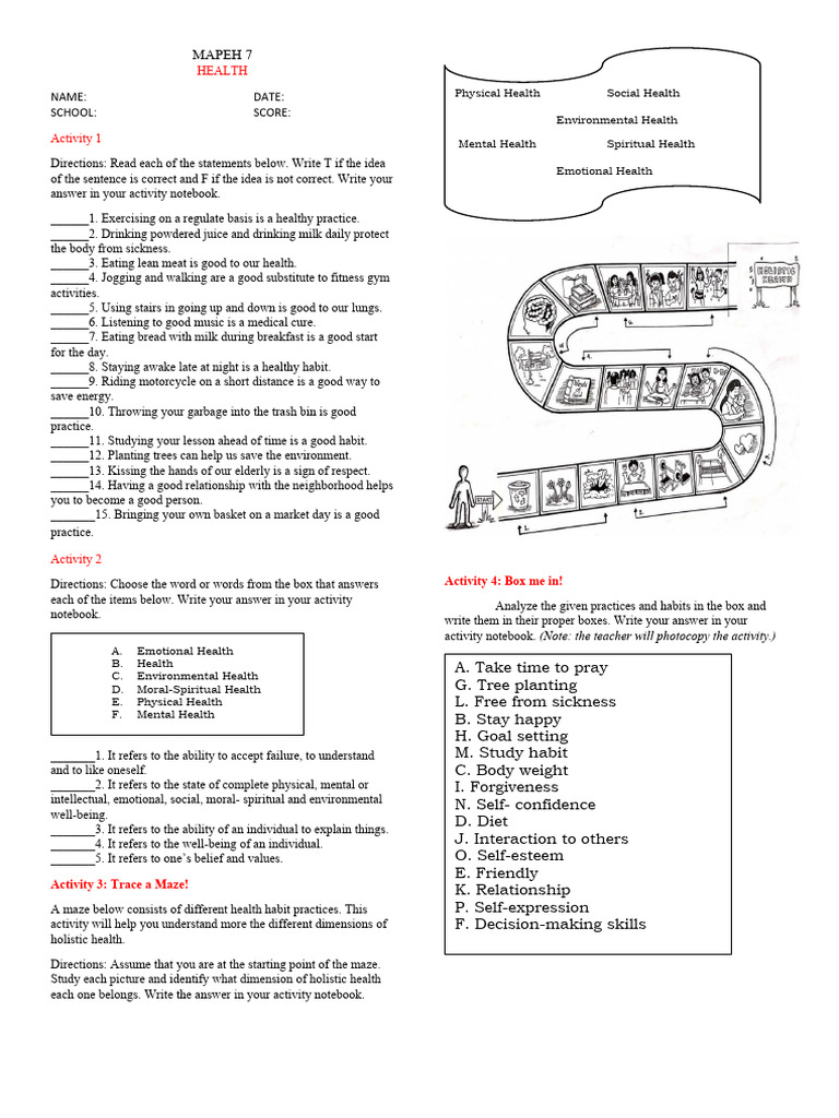 Mapeh 7 | PDF | Mental Health | Physical Fitness