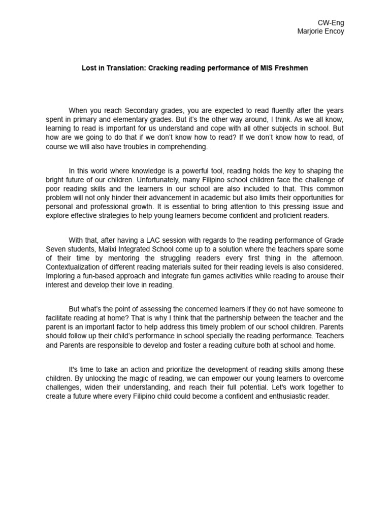 Column Writing | PDF | Learning | Teachers