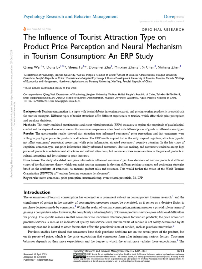 PRBM 416821 The Influence of Tourist Attraction Type On Product Price ...