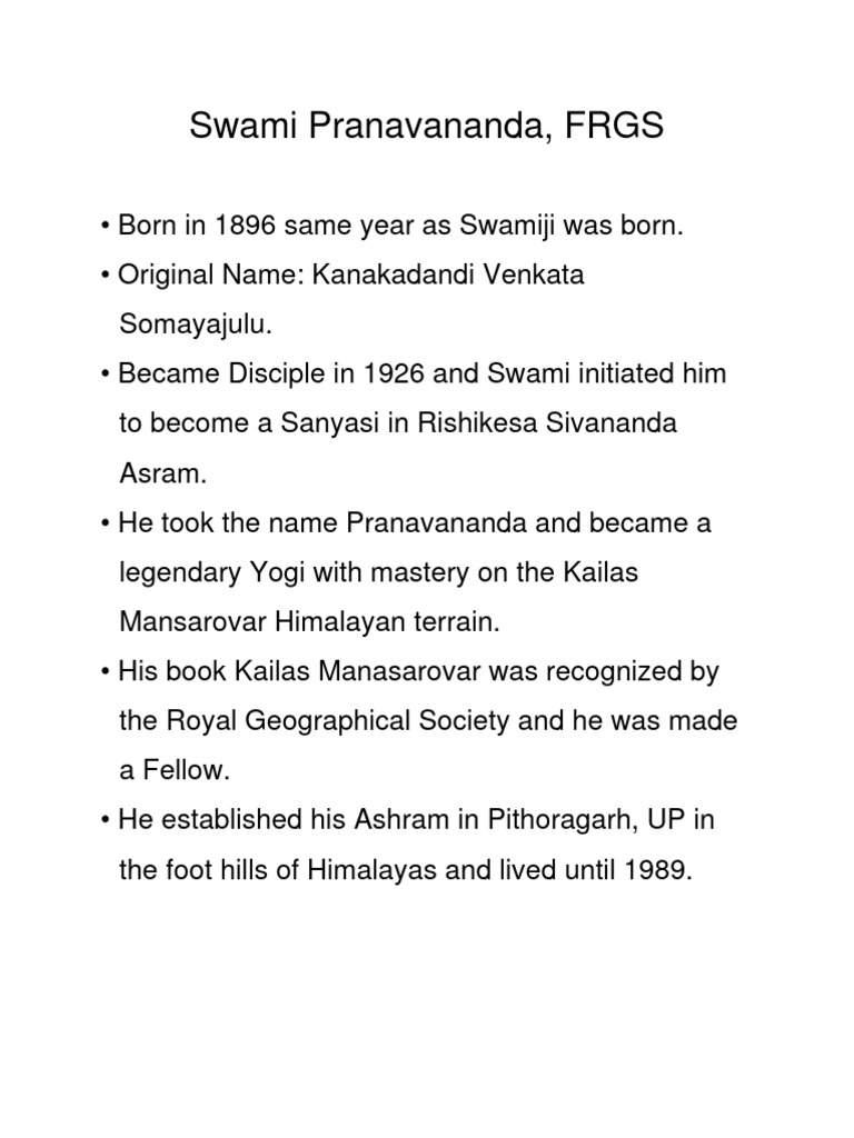 Swami Pranavananda 10 11 2017 1 | PDF