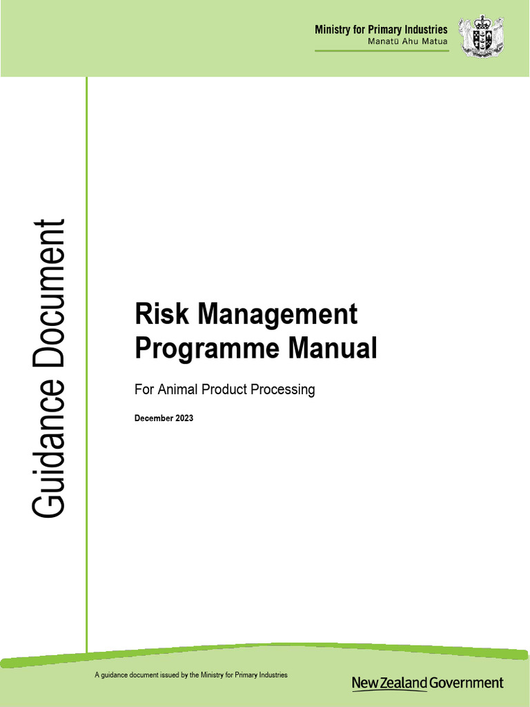 183 Risk Management Programme Manual For Animal Product Processing Dec ...