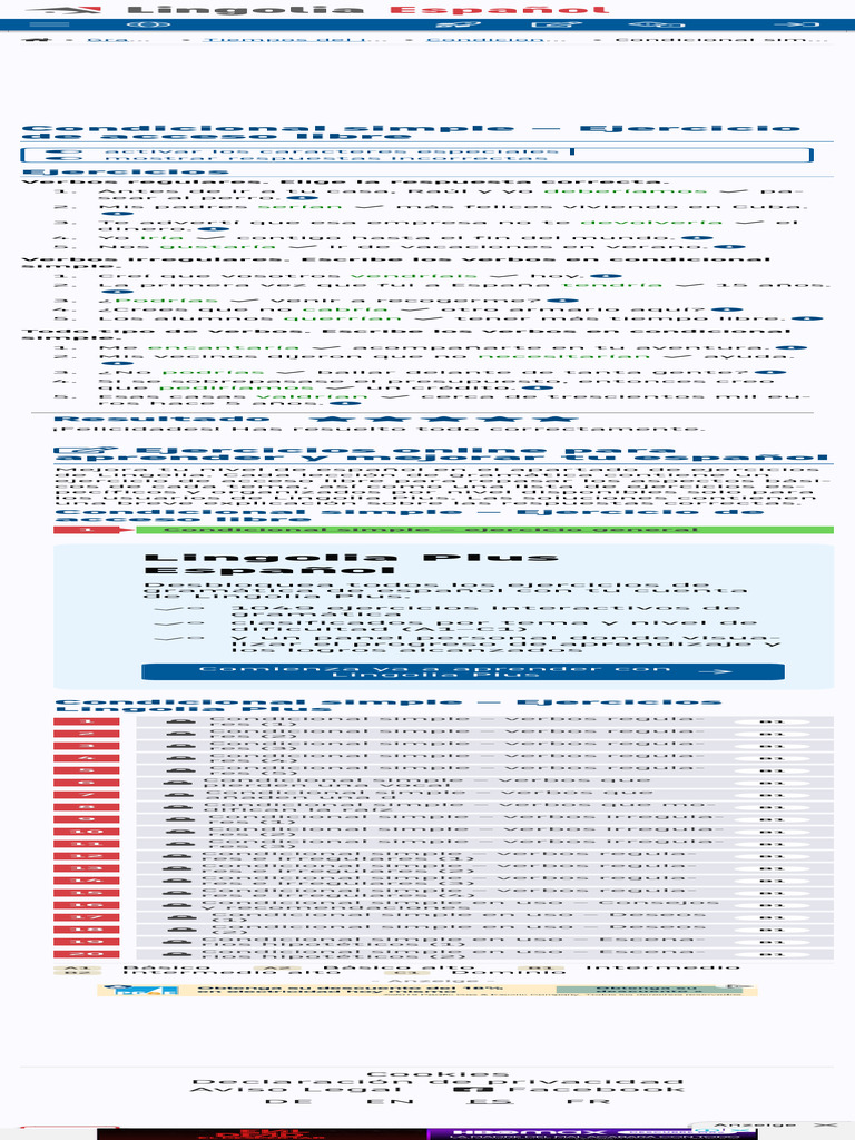 Ejercicios de Condicional Simple en PDF | PDF