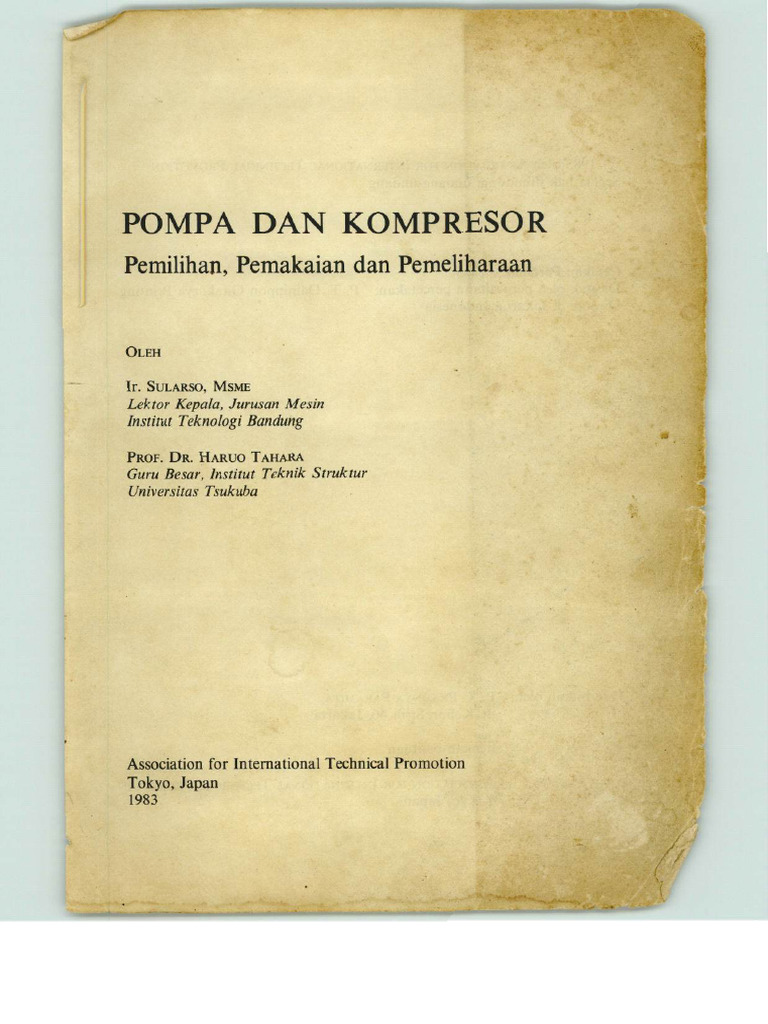 Pompa Dan Kompresor - Sularso | PDF | Teknologi & Rekayasa