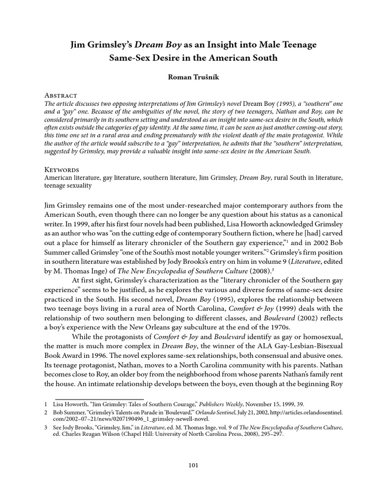 Trusnik-DreamBoyTeenageDesireintheSouth | PDF | Homosexuality