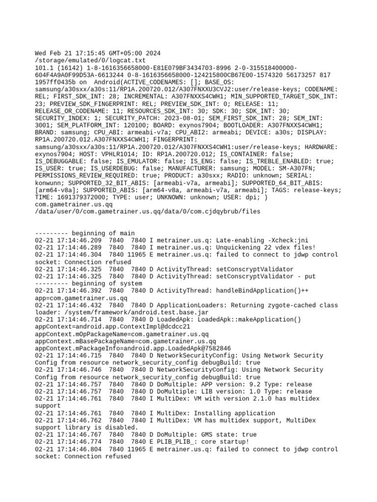 Logcat | PDF | Parameter (Computer Programming) | Boolean Data Type