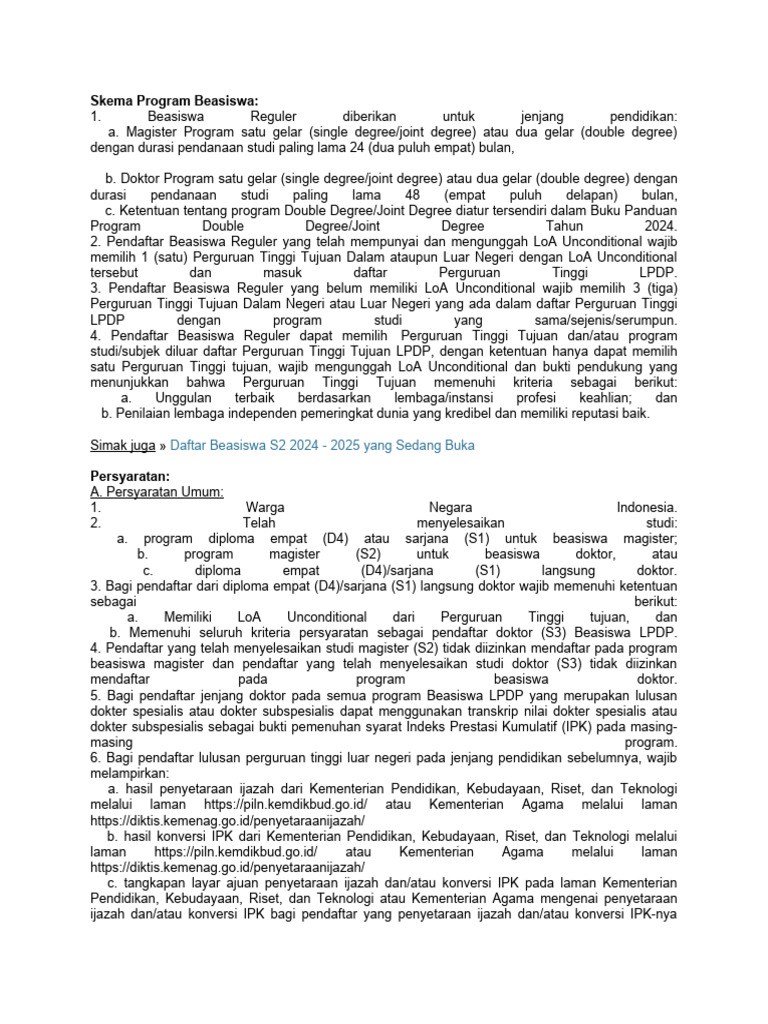 Skema Program Beasiswa | PDF