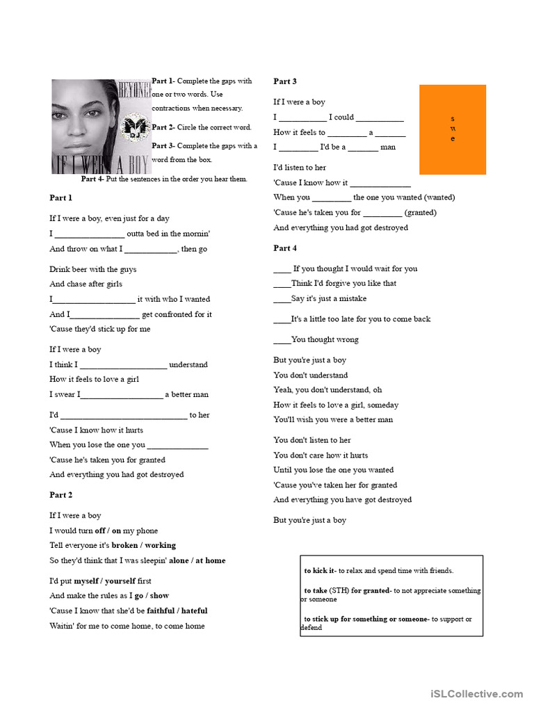 If I Were A Boy - Beyonce | PDF