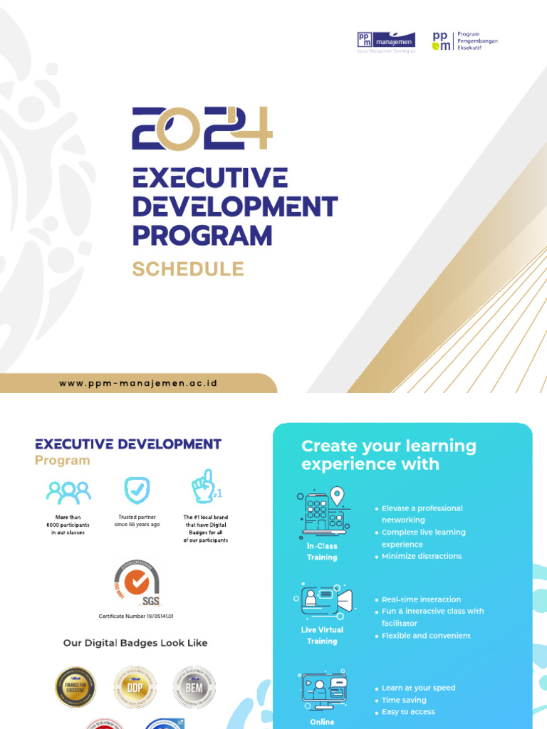 PPM Manajemen-Executive Development Program Schedule 2024 | PDF | Asset ...