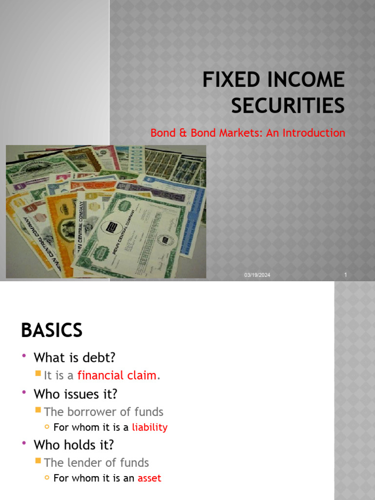 Understanding Fixed Income Securities | PDF | Debt | Securities (Finance)