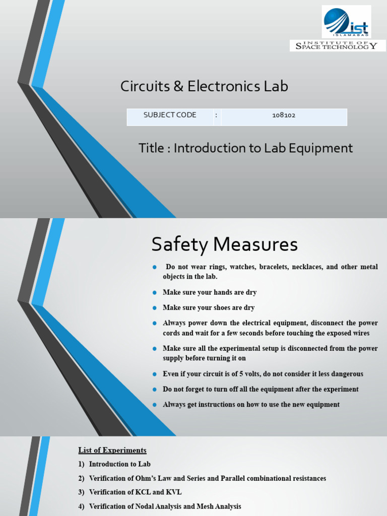 Lab Equipment Safety and Experiments Guide | PDF | Electrical Equipment ...
