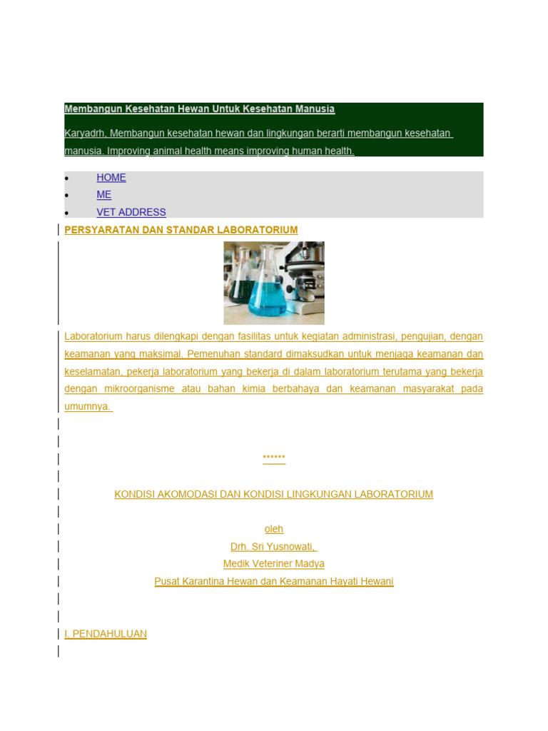 Persyaratn Dan Standar Laboratorium | PDF | Kesehatan Holistik | Sains & Matematika