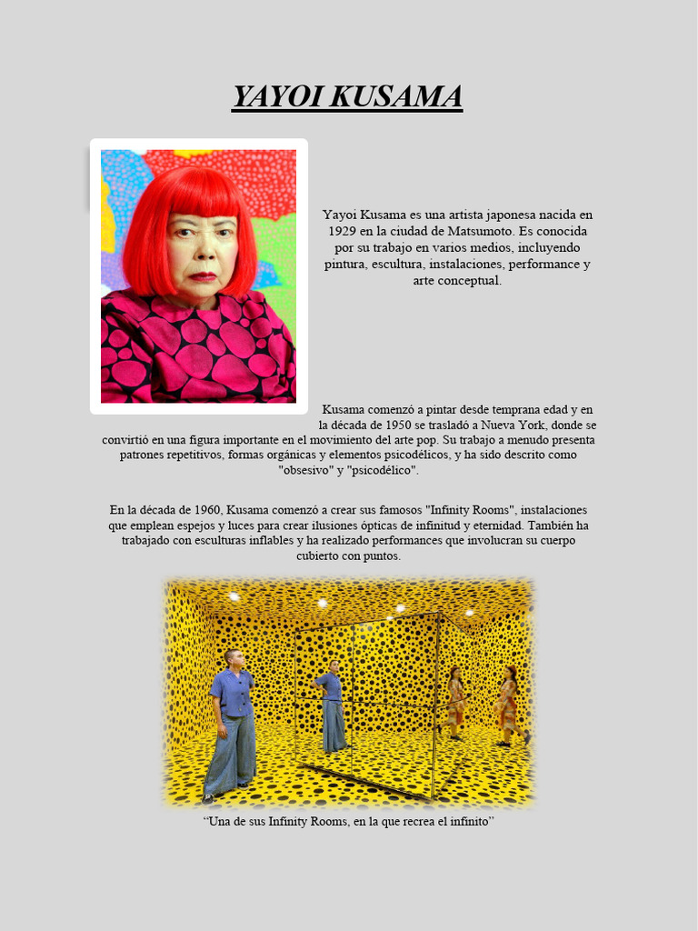 YAYOI KUSAMA | PDF | Arte de performance | Las artes
