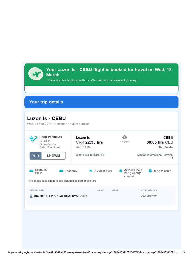 Gmail - E-Ticket For Your Flight Booking ID - GOFLISTO7FZ0WLZR1155 ...