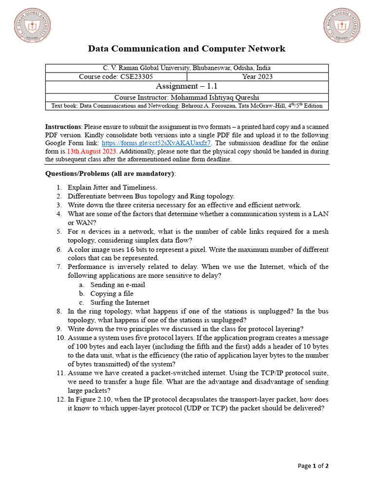 Assignment DCCN 1.1 | PDF | Transmission Control Protocol | Computer ... Assignment DCCN 1.1 | PDF | Transmission Control Protocol | Computer ...