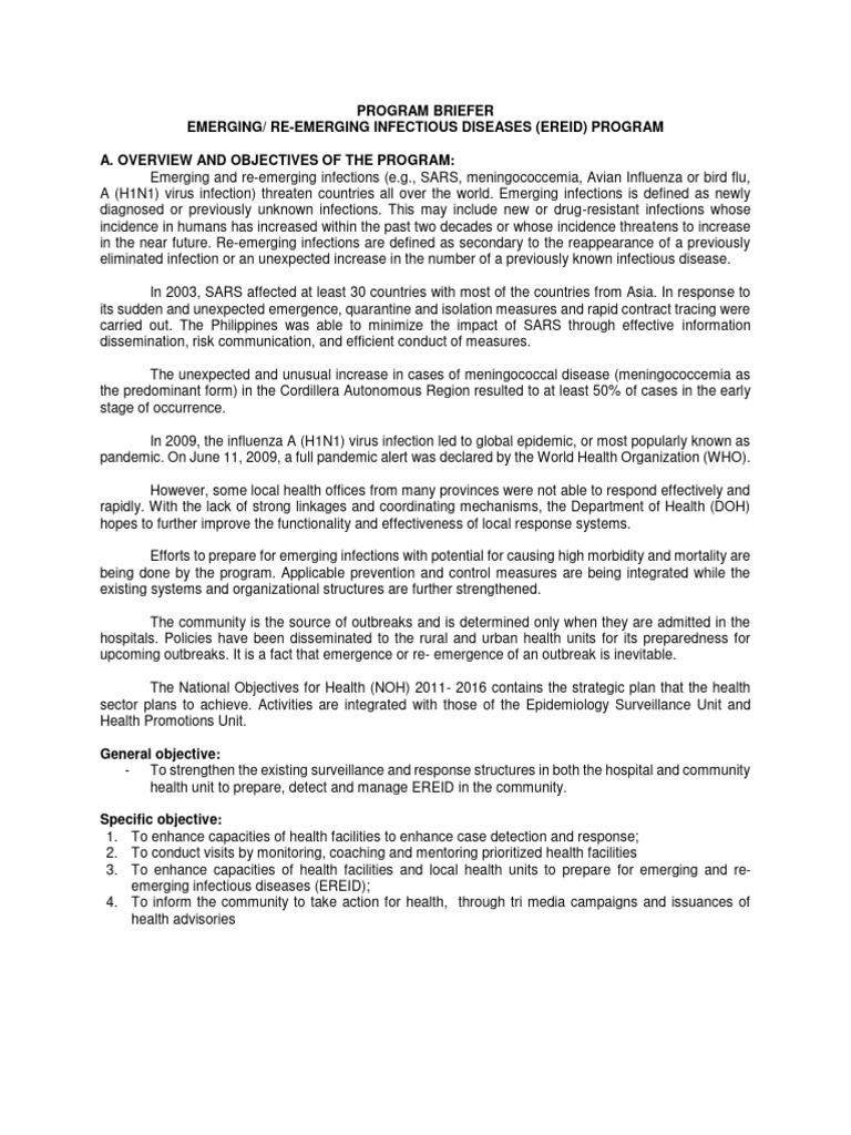 Program-Briefer EREID | PDF | Influenza A Virus Subtype H1 N1 | Pandemic