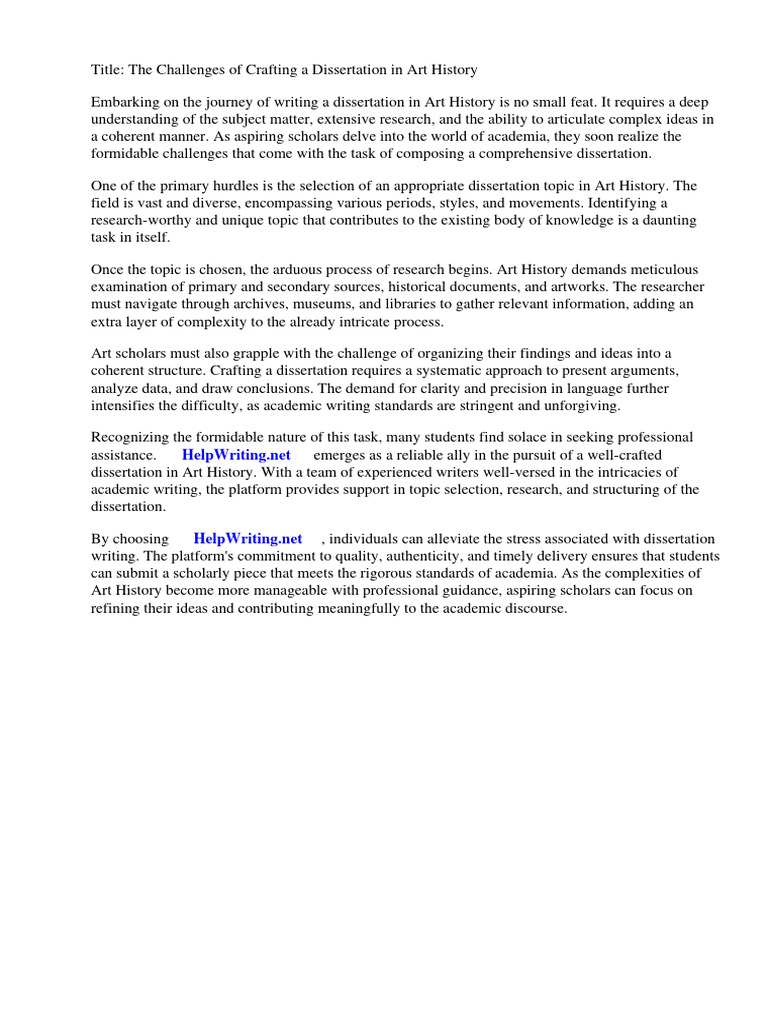 Dissertation Topics Art History | PDF | Thesis | Paintings