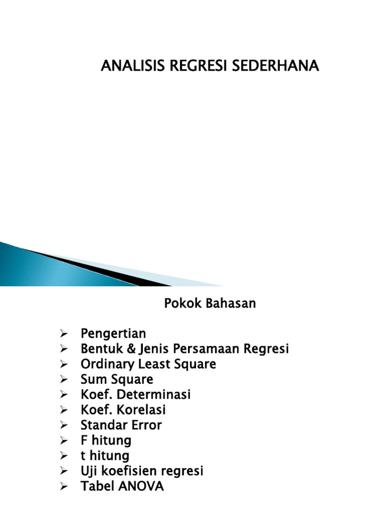 Slide ANALISIS REGRESI SEDERHANA | PDF