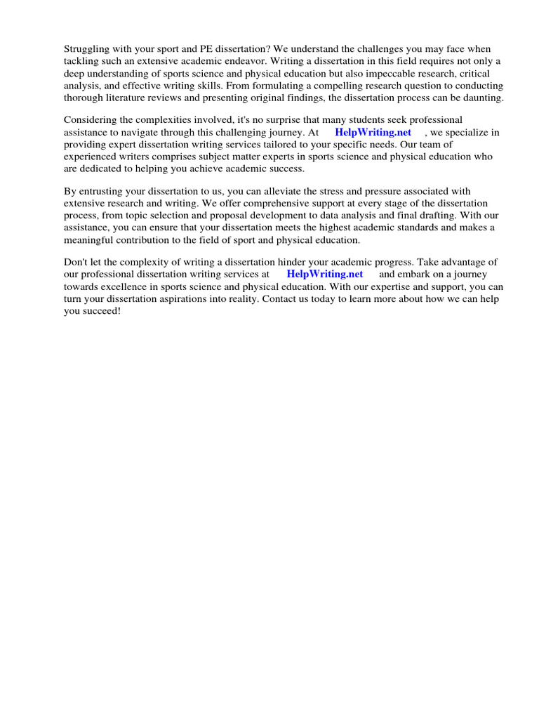Sport and Pe Dissertation Ideas | PDF | Sports | Physical Fitness