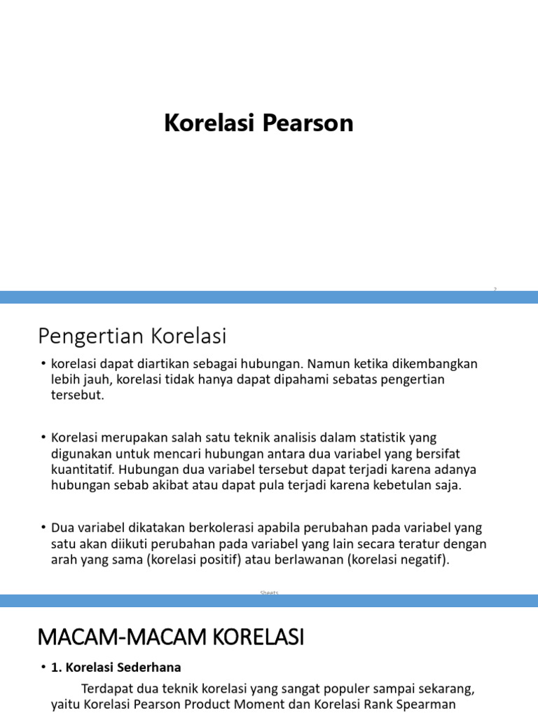 Pertemuan-1 Korelasi Pearson | PDF | Metode & Bahan Ajar