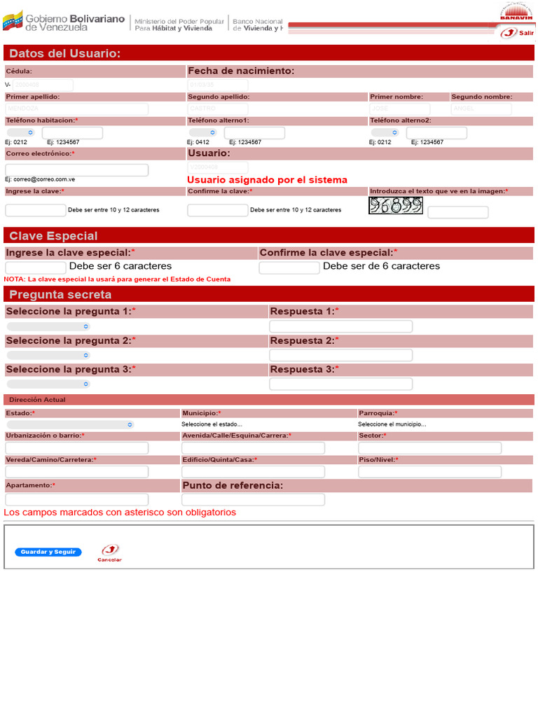 BANAVIH Registro de Usuarios | PDF | Informática