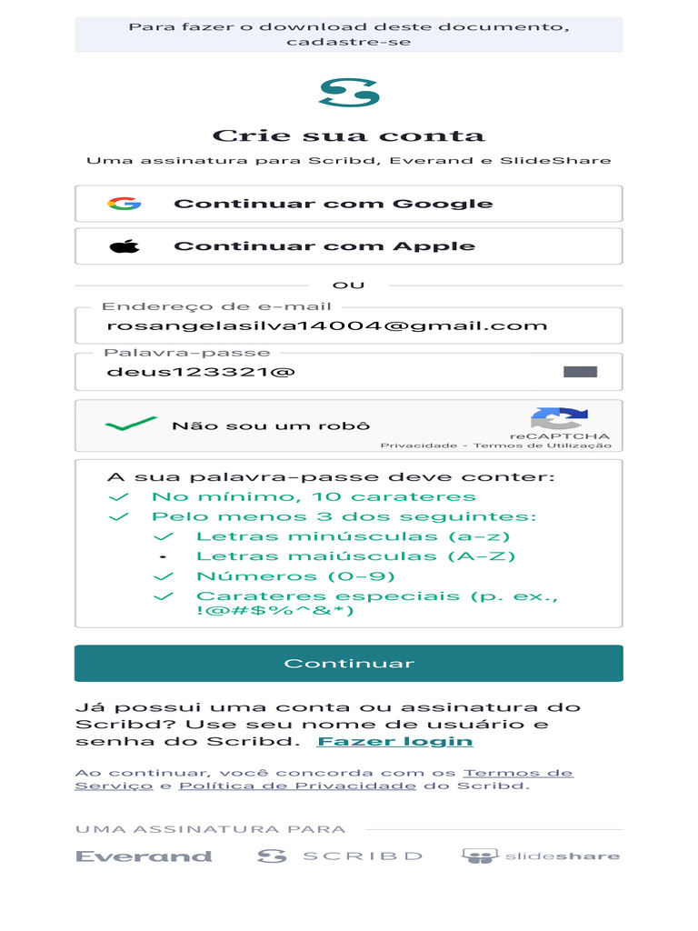 Registar-Se Scribd | PDF