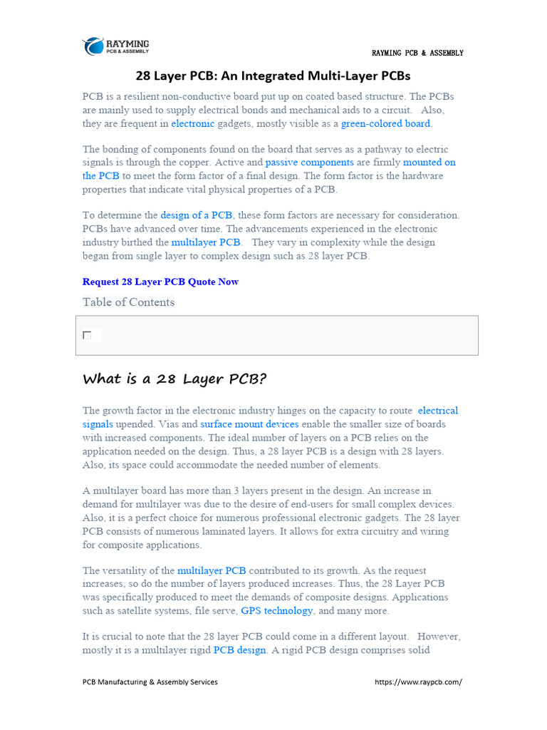 28 Layer PCB An Integrated Multi-Layer PCBs | PDF | Printed Circuit ...