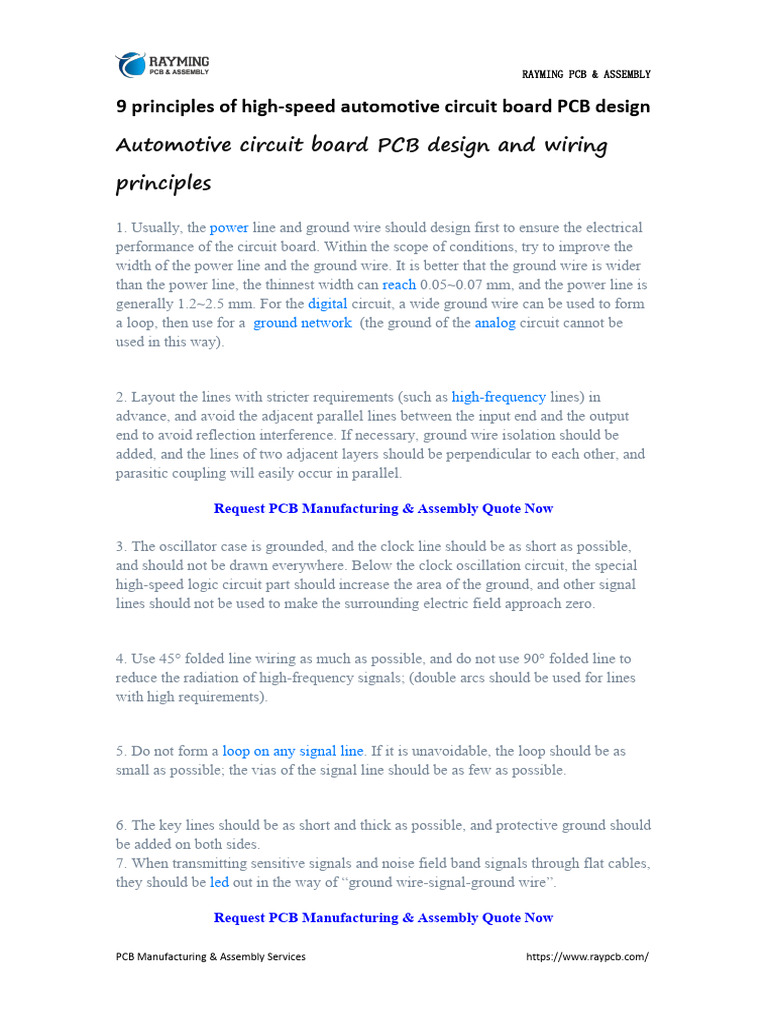 9 Principles of High-speed Automotive Circuit Board PCB Design | PDF ...