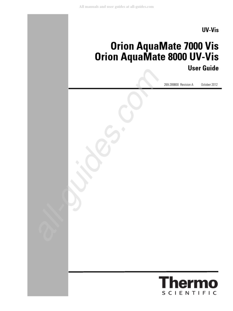 thermo-scientific-orion-aquamate-8000-uv-vis-operation-user-s-manual ...