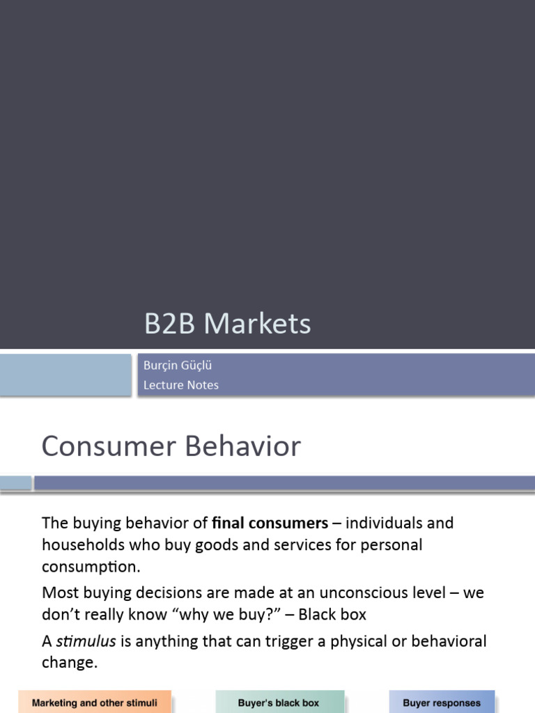 CH 7. Business Buyer Behavior & B2B Markets | PDF | Consumer Behaviour ...
